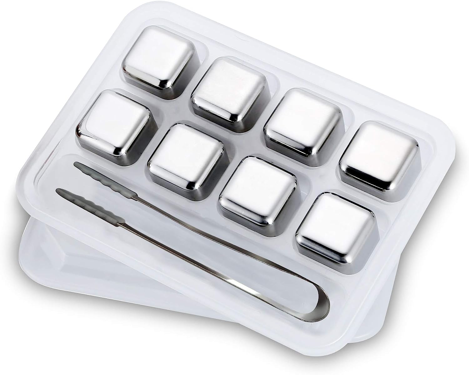 Reusable Stainless Steel Ice Cubes, 8PCS Whiskey Stones, Whiskey Cubes ...