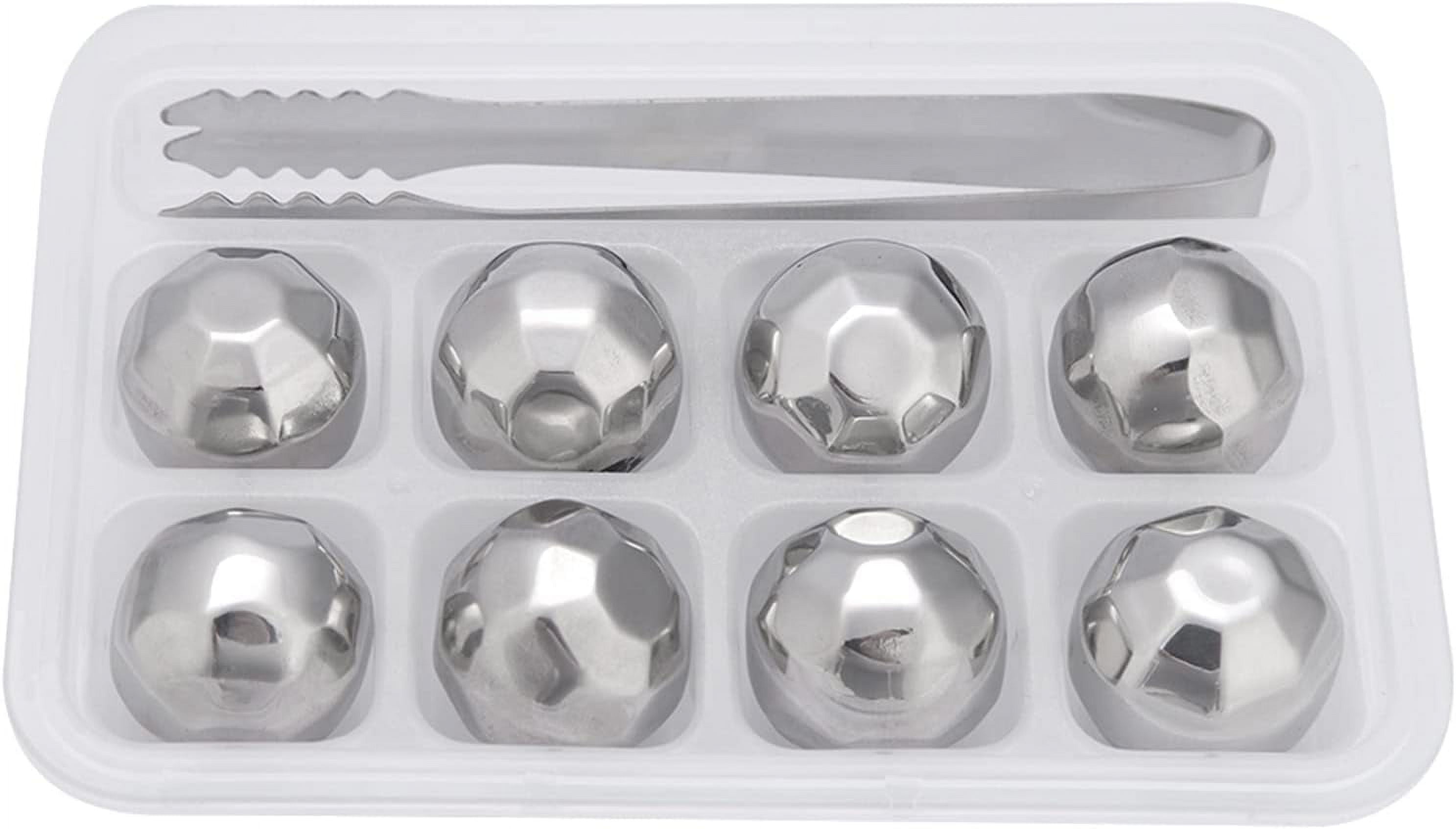 Reusable Stainless Steel Ice Spheres Chills Wine Whiskey Drink Chiller ...