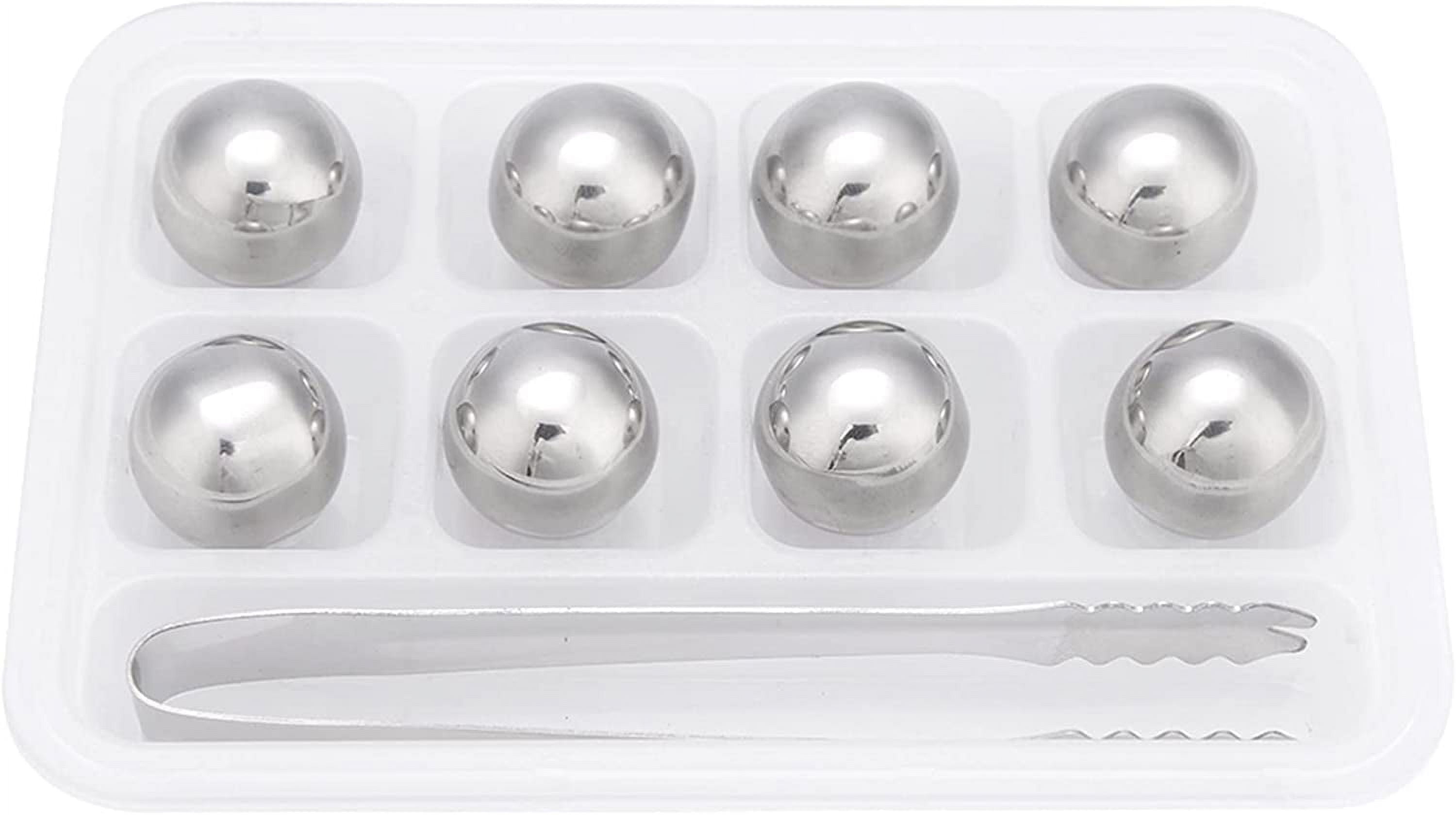 Reusable Stainless Steel Ice Spheres Chills Wine Whiskey Drink Chiller ...