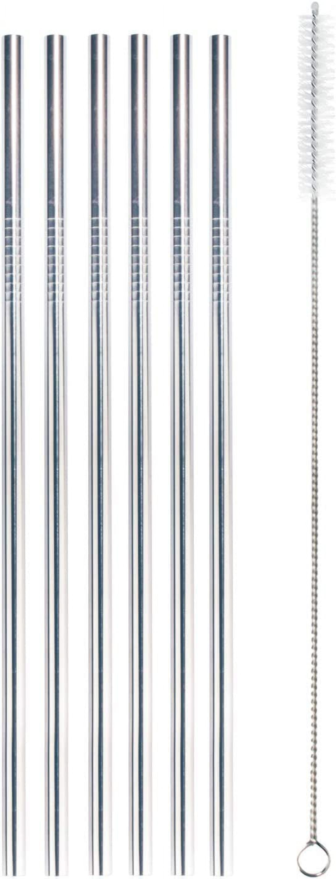 Reusable Stainless Steel Metal Drinking Straws - 8.5" Thin Straight ...