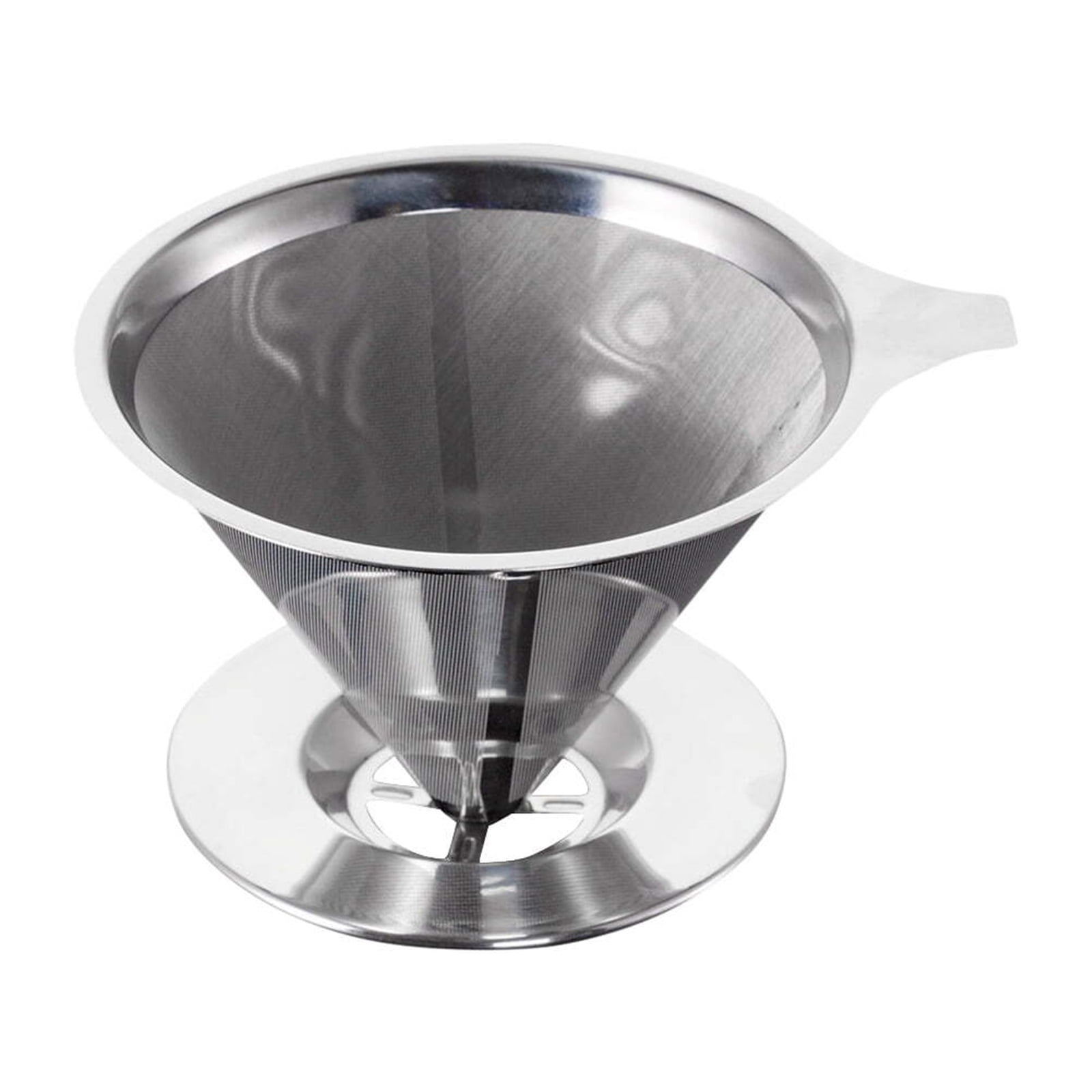 Reusable Stainless Steel Pour Over Coffee Filter Cone Dripper with Cup ...