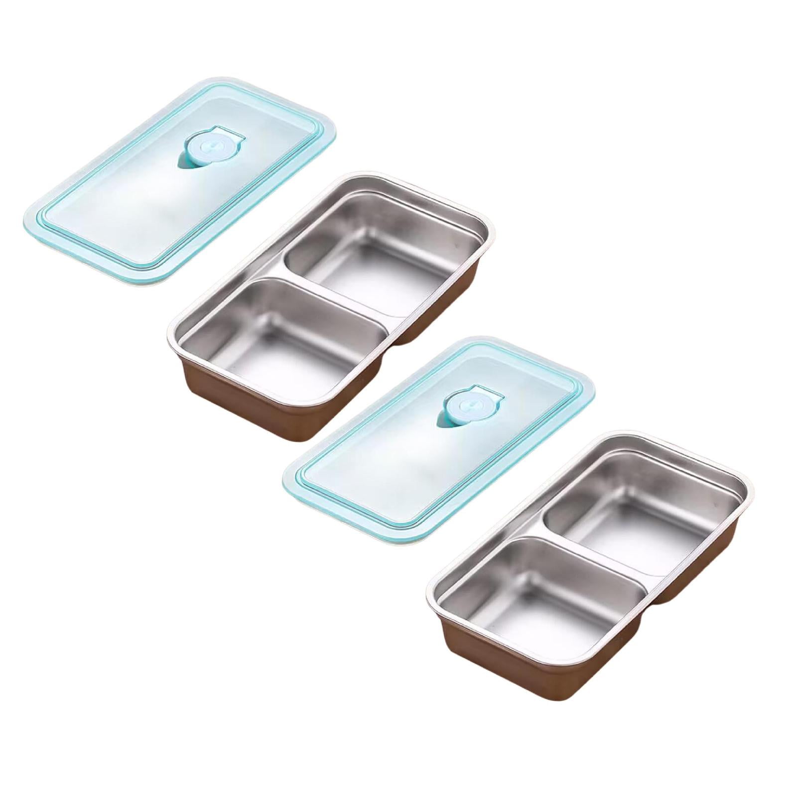 Reusable Stainless Steel Snack Packs - 2-Compartment Food Containers ...