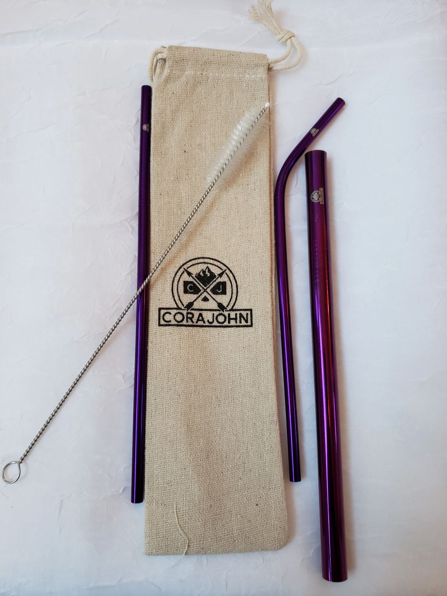 Reusable Stainless-Steel Straw (Purple) - Walmart.com