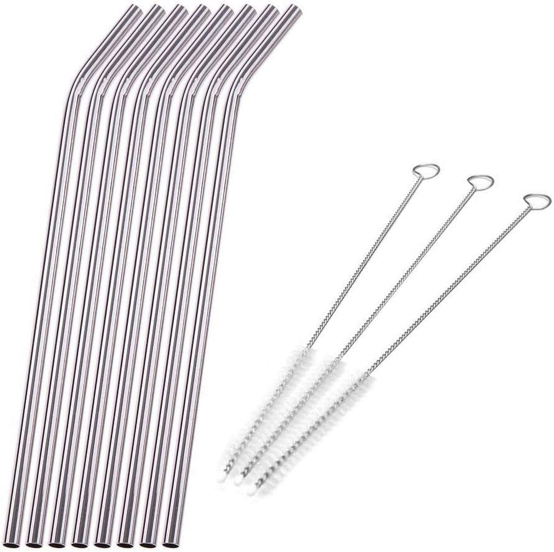 Reusable Stainless Steel Straws Cleaner Brush Set Metal Drinking Straws ...