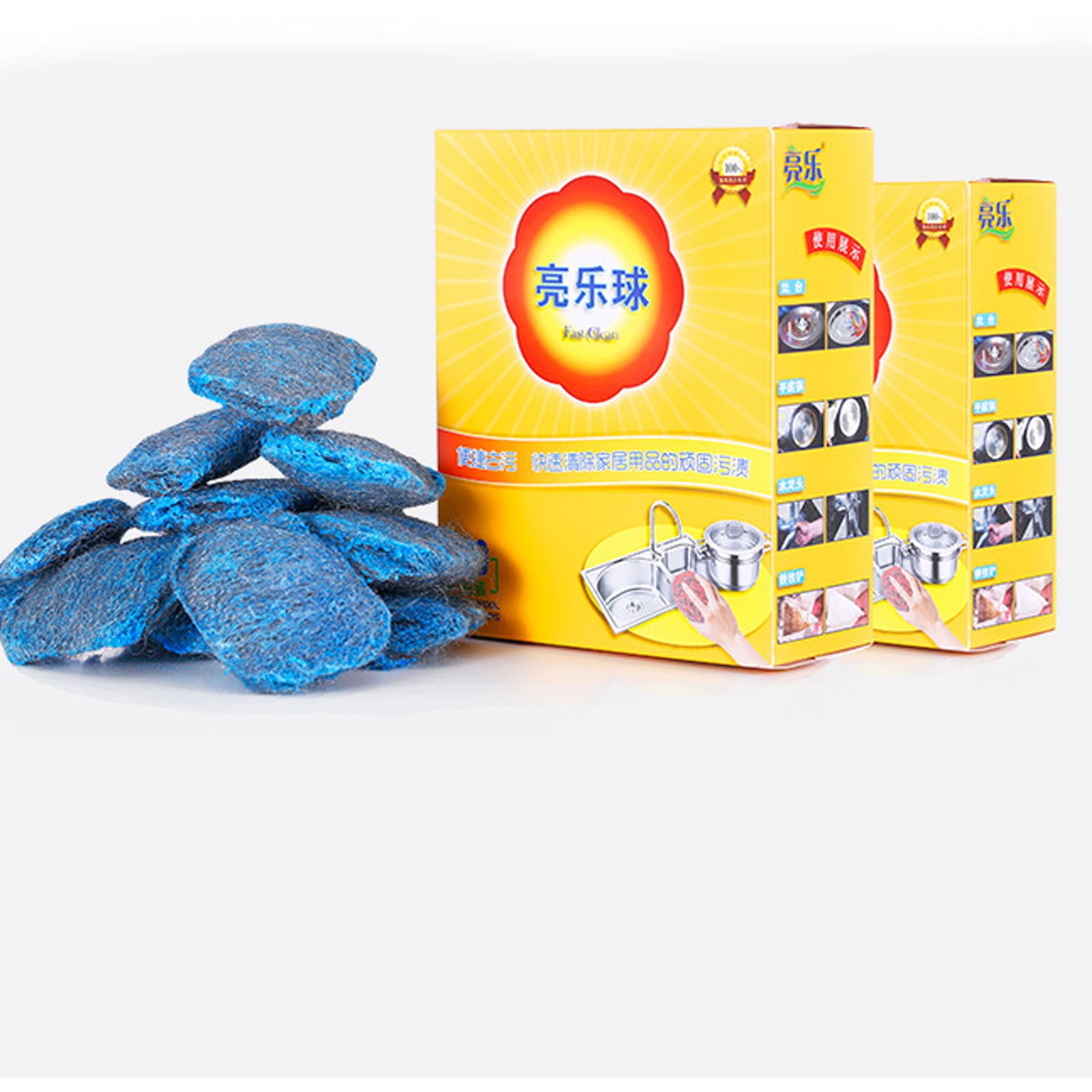 Reusable Steel Wool Soap Pads - 10 Pack Pre-Soaped Scouring Pads for ...