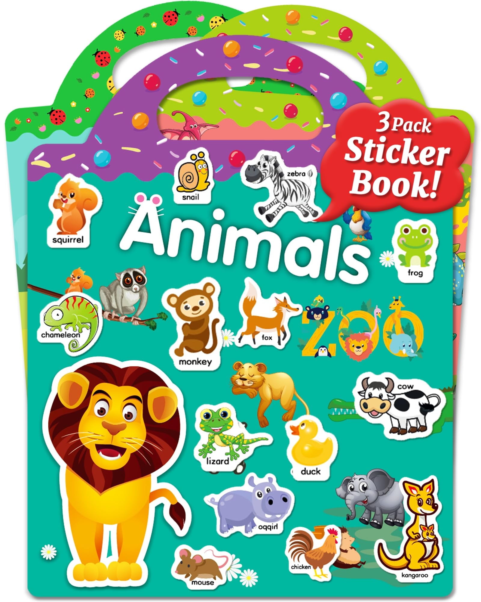 Reusable Sticker Book for Kids 2-4, 3 Sets Fun Travel Stickers for Kid ...