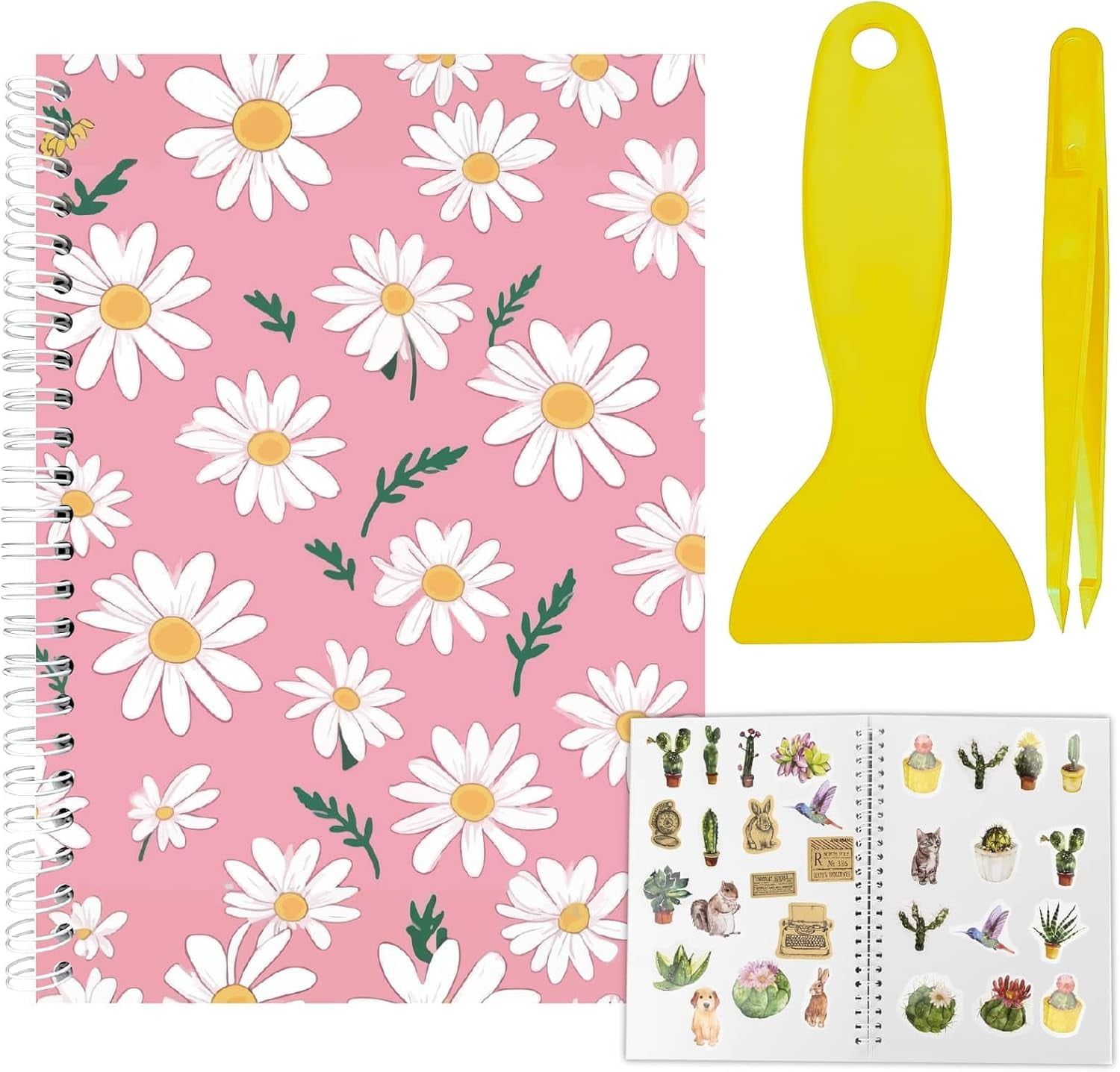 Reusable Sticker Book Sticker Daisy Flower Pink Collecting Book Album ...
