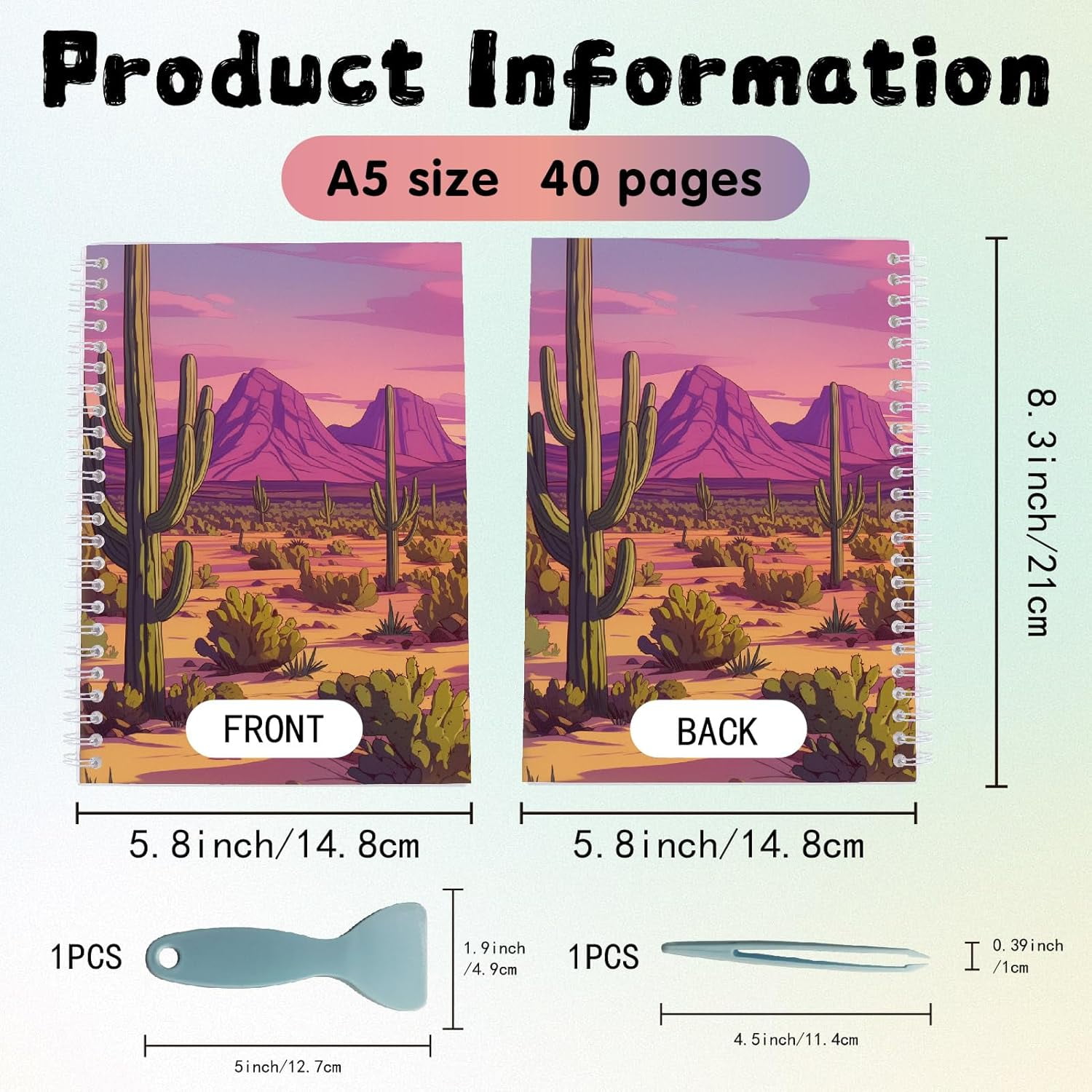 Reusable Sticker Book Sticker Desert Cactus Collecting Book Album A5 ...