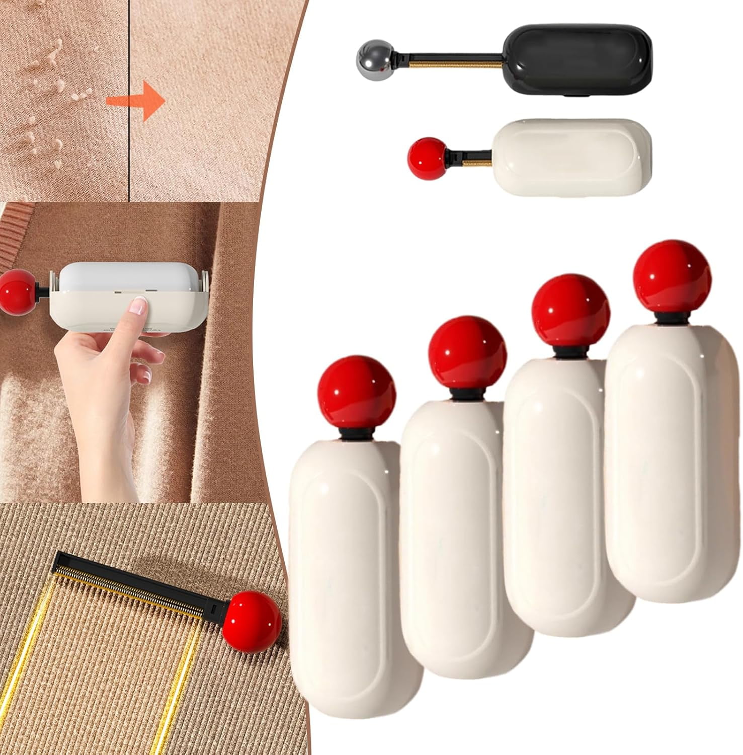 Reusable Sticky Roller Ver2, with Retractable Built-in Hair Removal ...