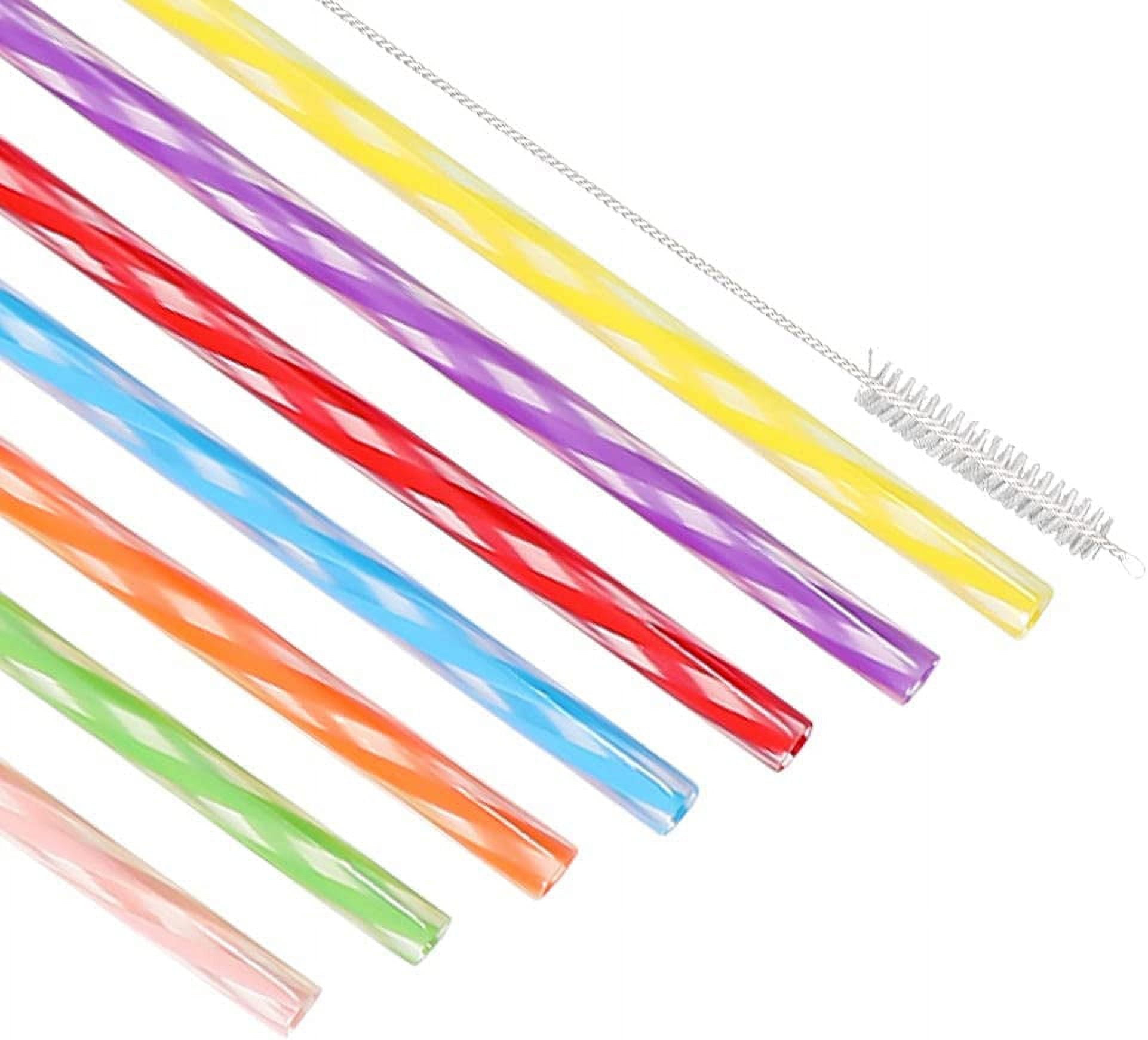 Reusable Stirrer Straws with Cleaner Brush Short Assorted color Plastic ...