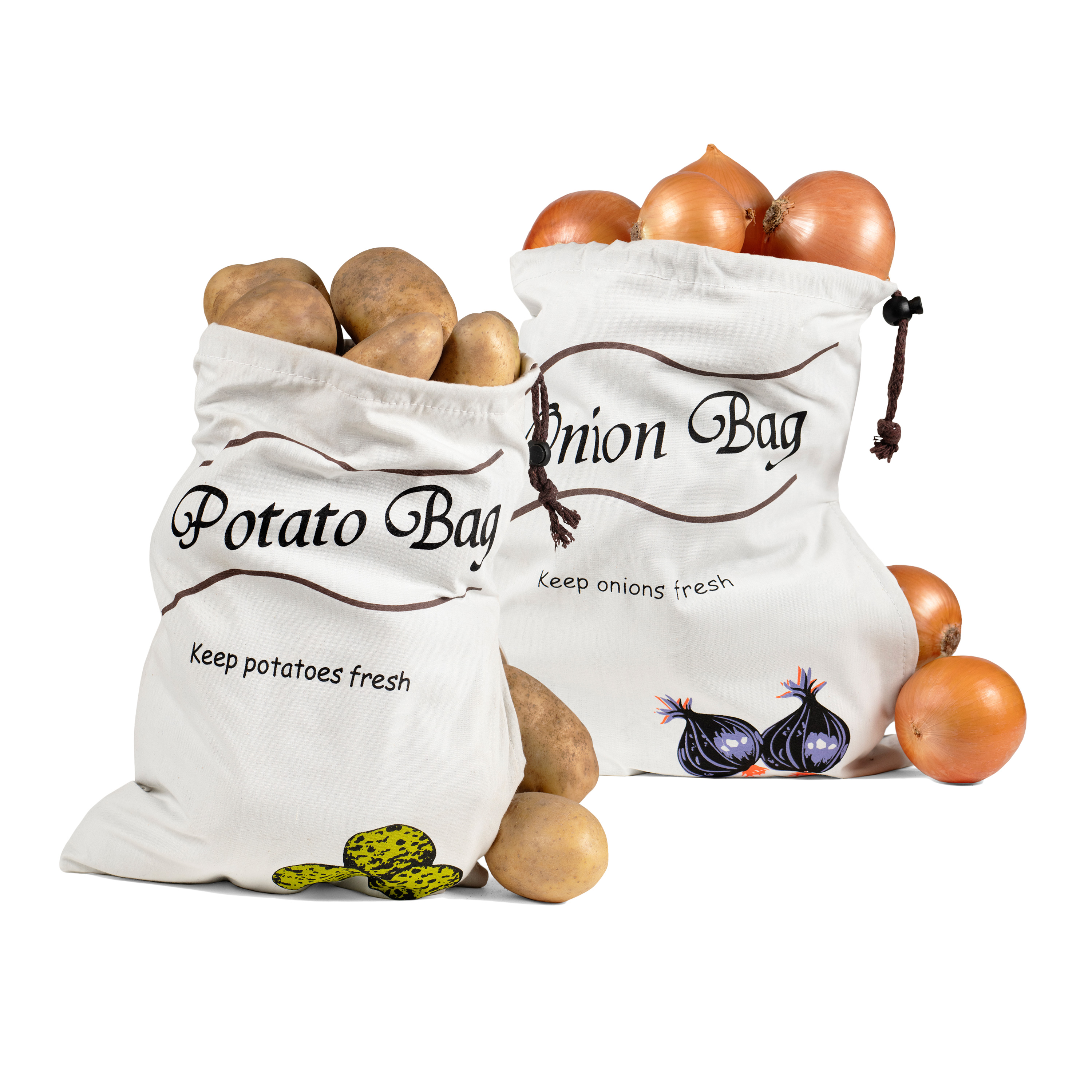 Reusable Storage Bags Onion Holder Potato Storage Zipper Sprout Free Reusable Storage Bags Onion Holder Potato Storage Zipper Sprout Free