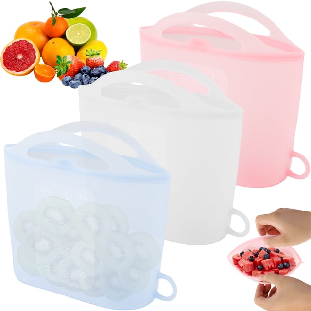 NUAHRHY Reusable Storage Bags - Silicone Containers for Food Storage ...