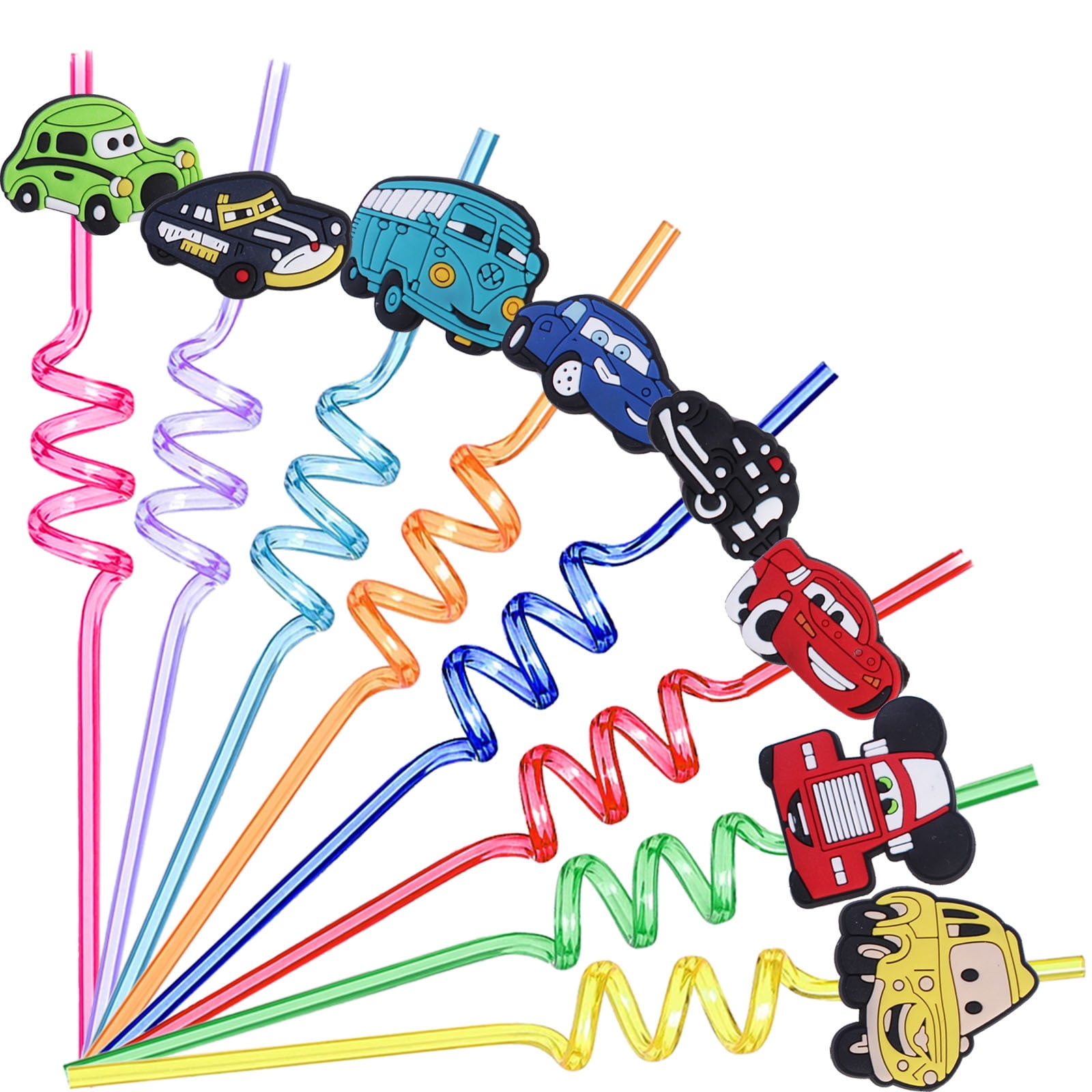 Reusable Straw Cars Lightning McQueen Party Favors Drinking Straws ...