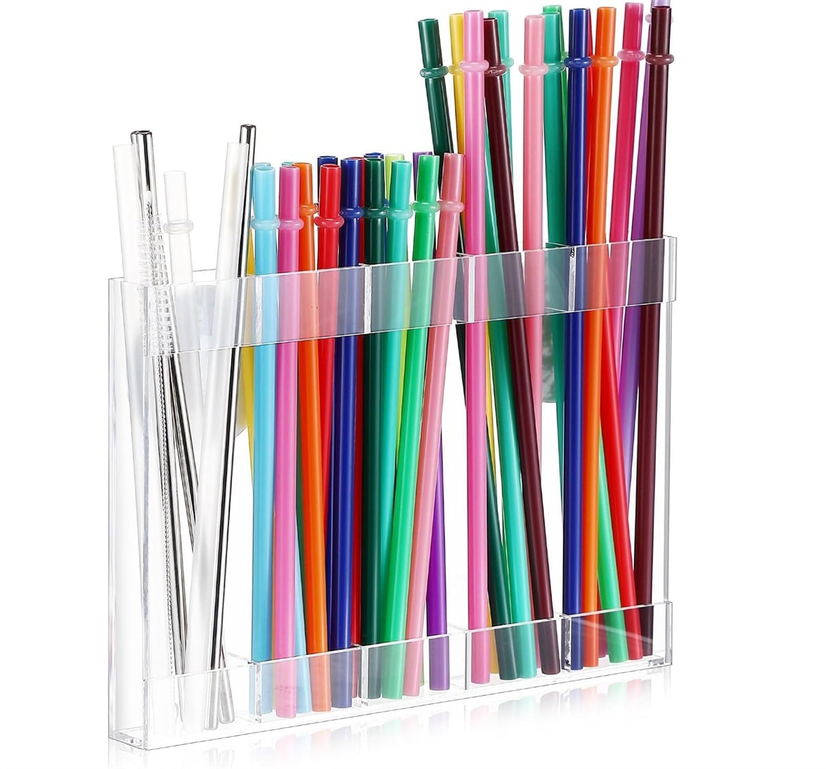 Reusable Straw Holder for Cabinet,Happon Acrylic Straw Holder with ...