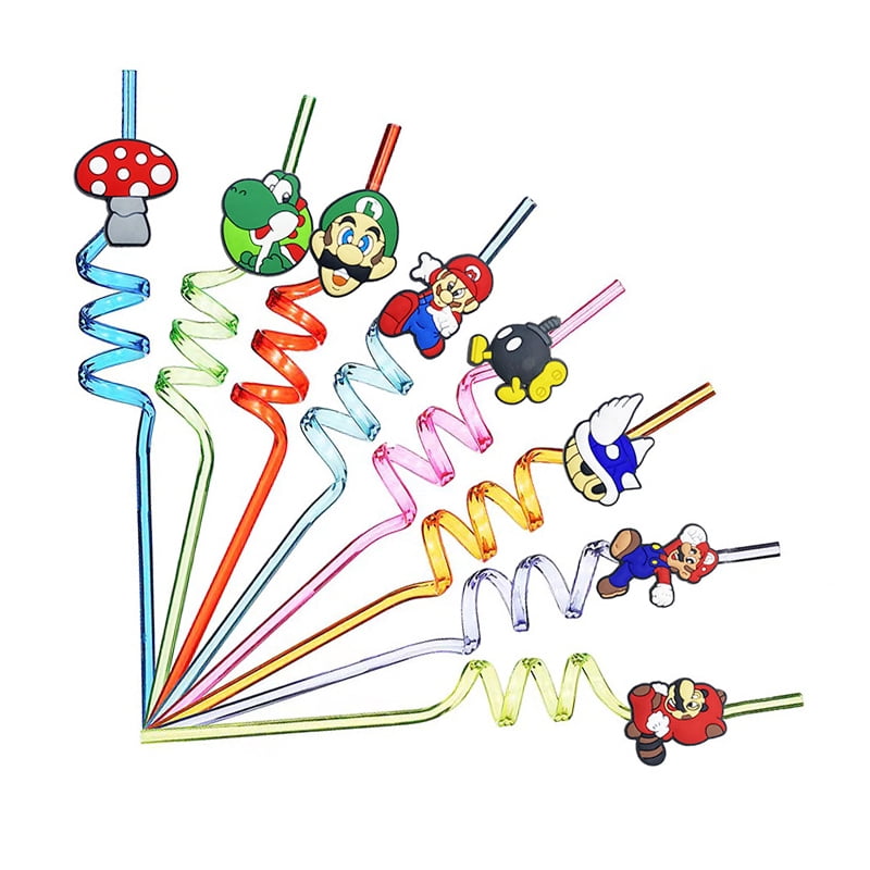 Reusable Straw Super Mario Party Favors Drinking Straws Reusable ...