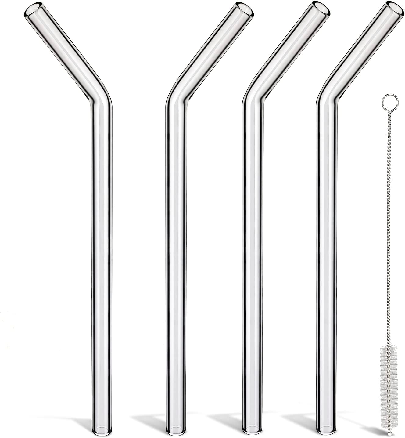 Reusable Straws Glass Clear: Skinny Glass Straws 8mm for Tumbler Lid, 9 ...