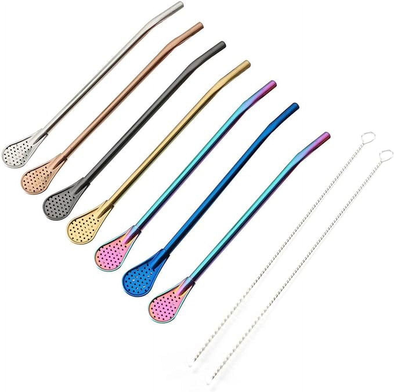 Reusable Straws Spoon for Yerba Mate Stainless Steel Straw Spoon Filter ...
