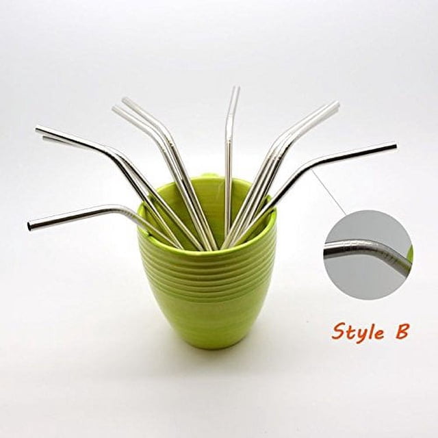 Reusable Straws - Stainless Steel Drinking - Set of 10 + 1 Cleaner ...