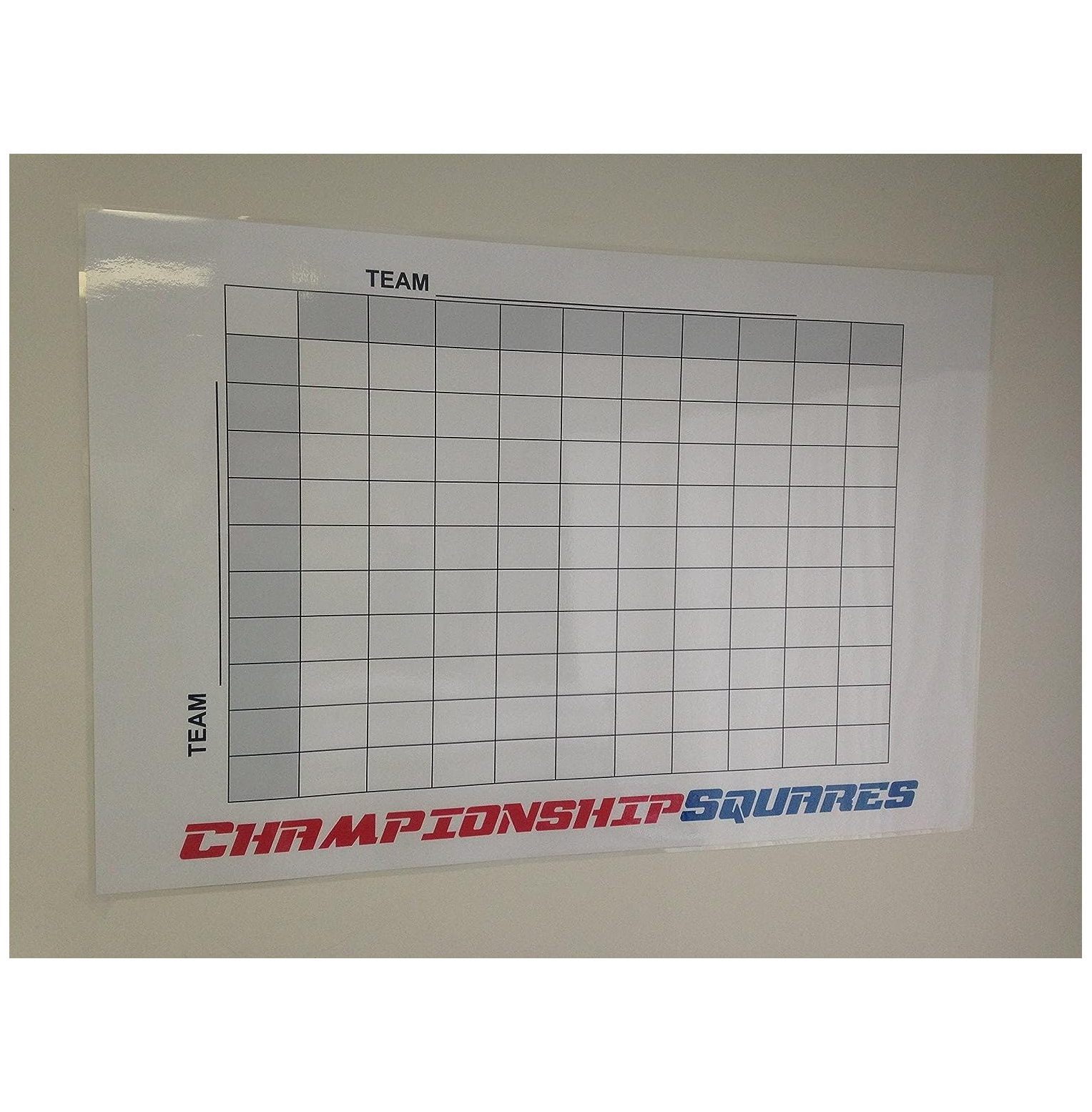 Reusable Super Football 100 Squares Dry Erase Office Pool 24x36 ...