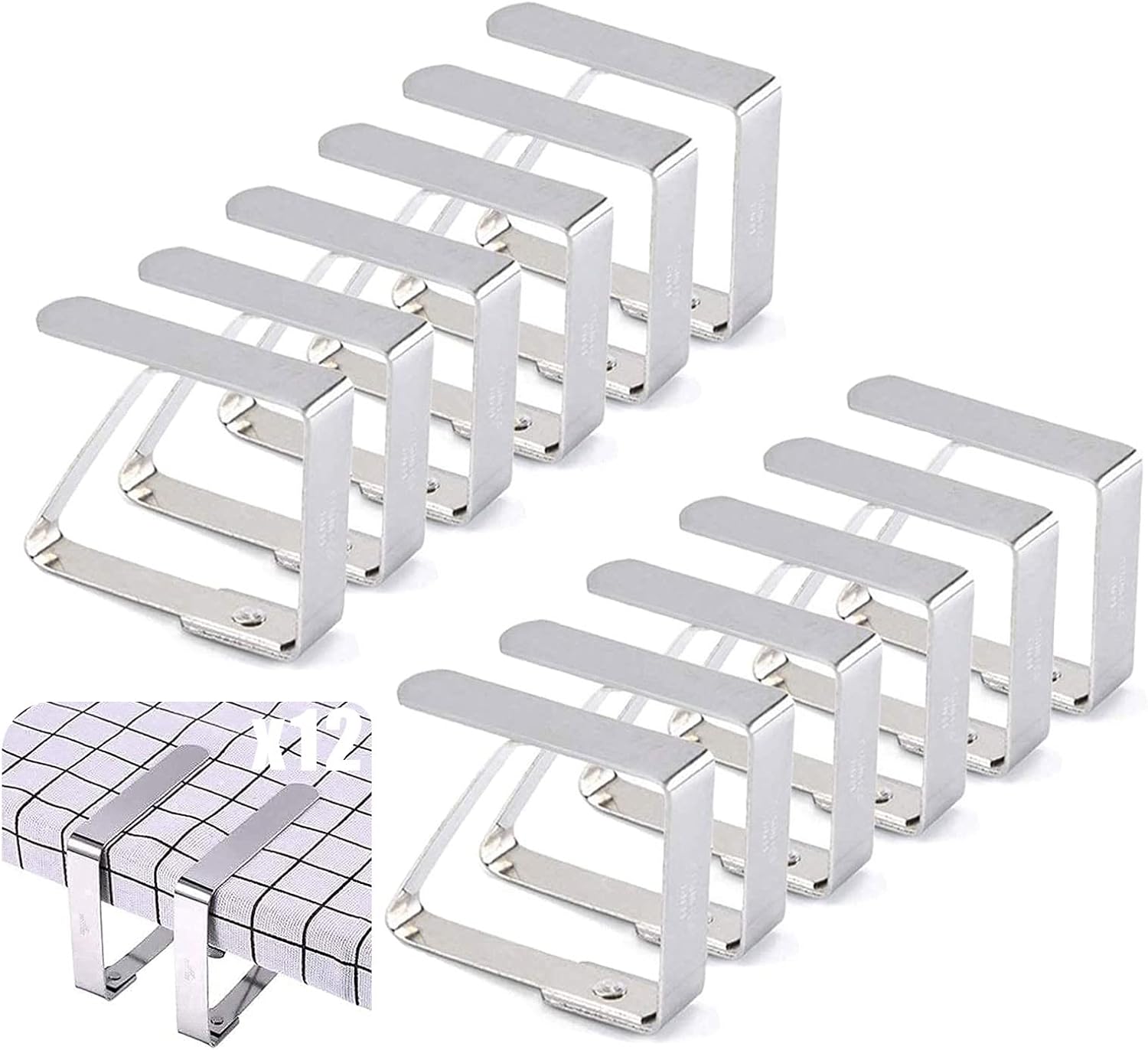 Reusable Table Cloth Holders, Premium Table Cover Clamps with Stainless ...
