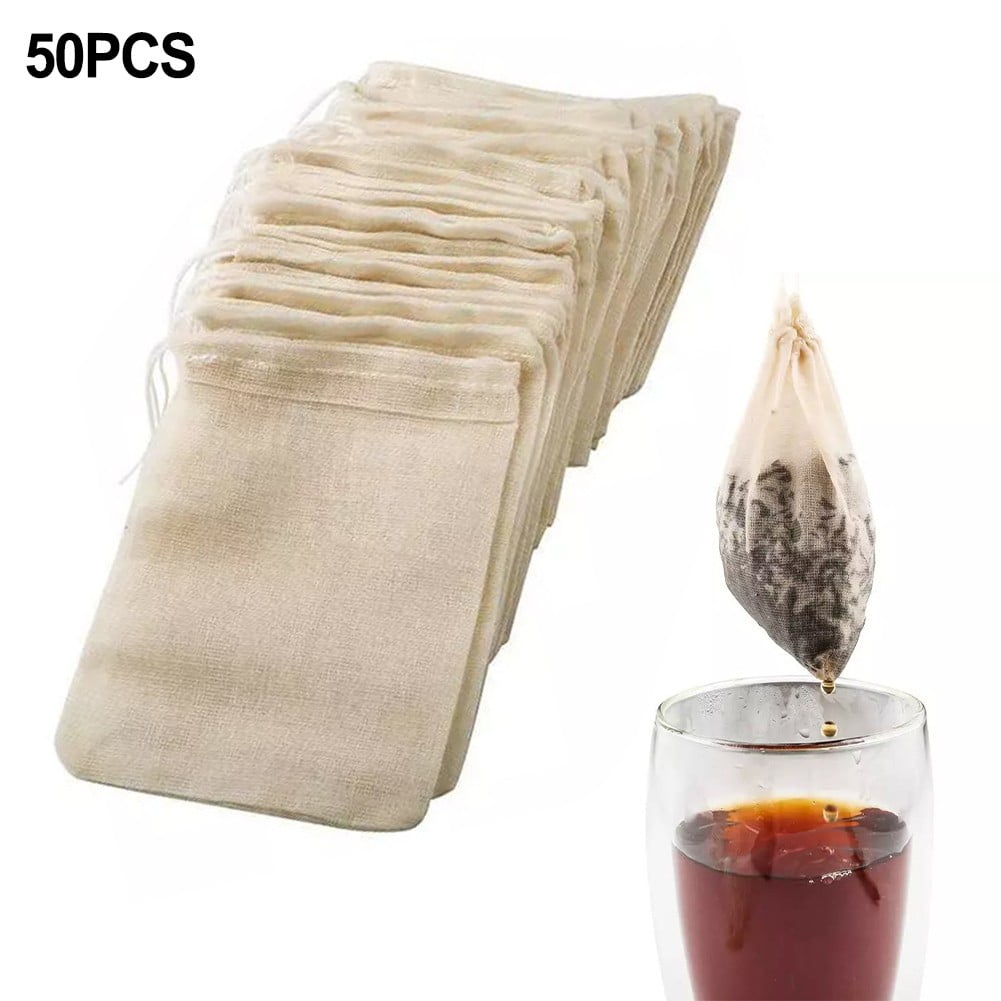 Reusable Tea Bags - Eco Friendly And Versatile, 50 Pack Cotton Bags ...
