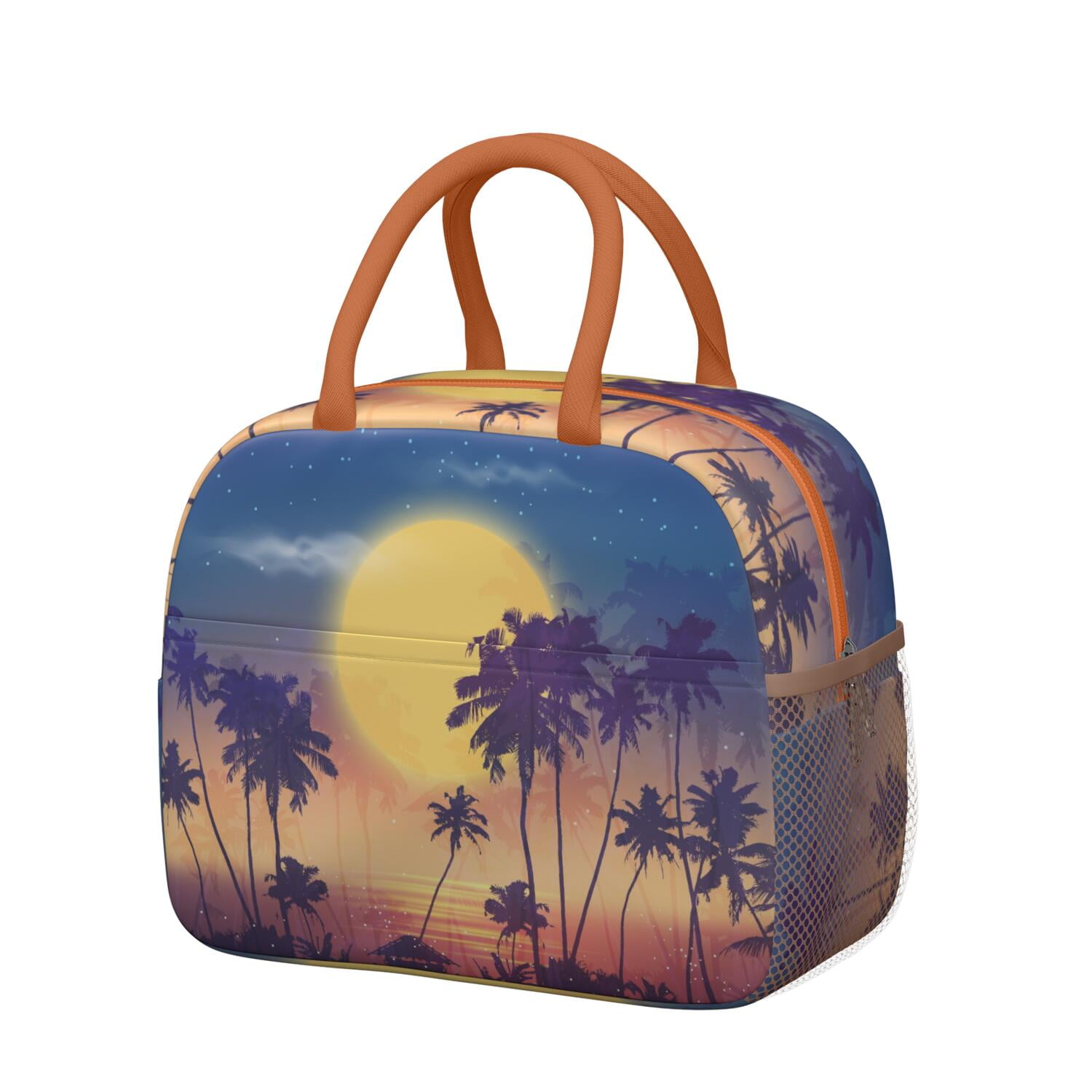 Reusable Thermal Lunch Bag Featuring Hawaii Palm Tree Print - Spacious ...