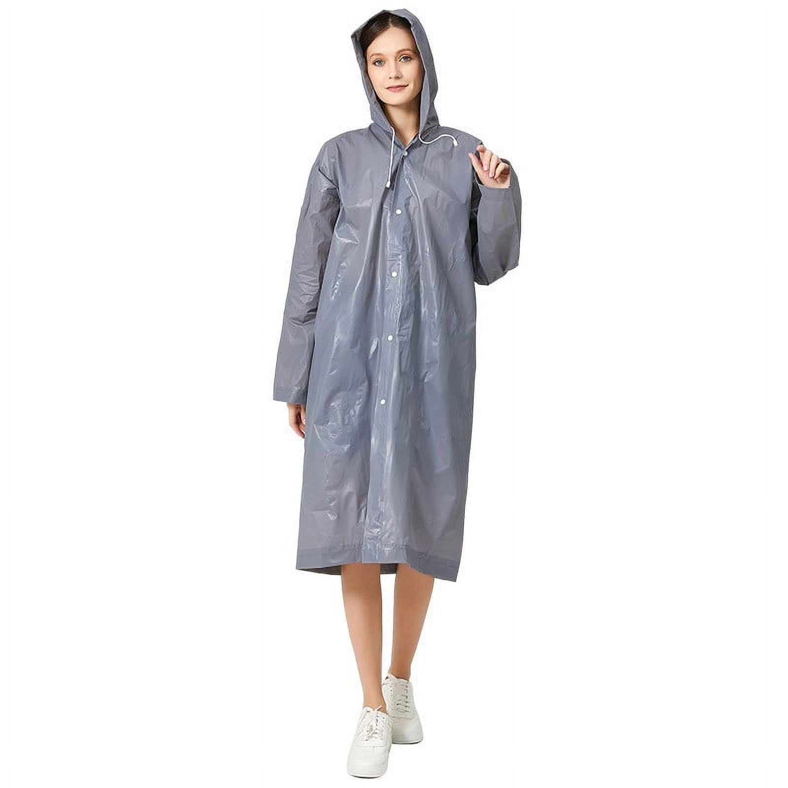 Reusable Thicken EVA Rain Ponchos for Adults (1 Pack)- Extra Long Rain ...