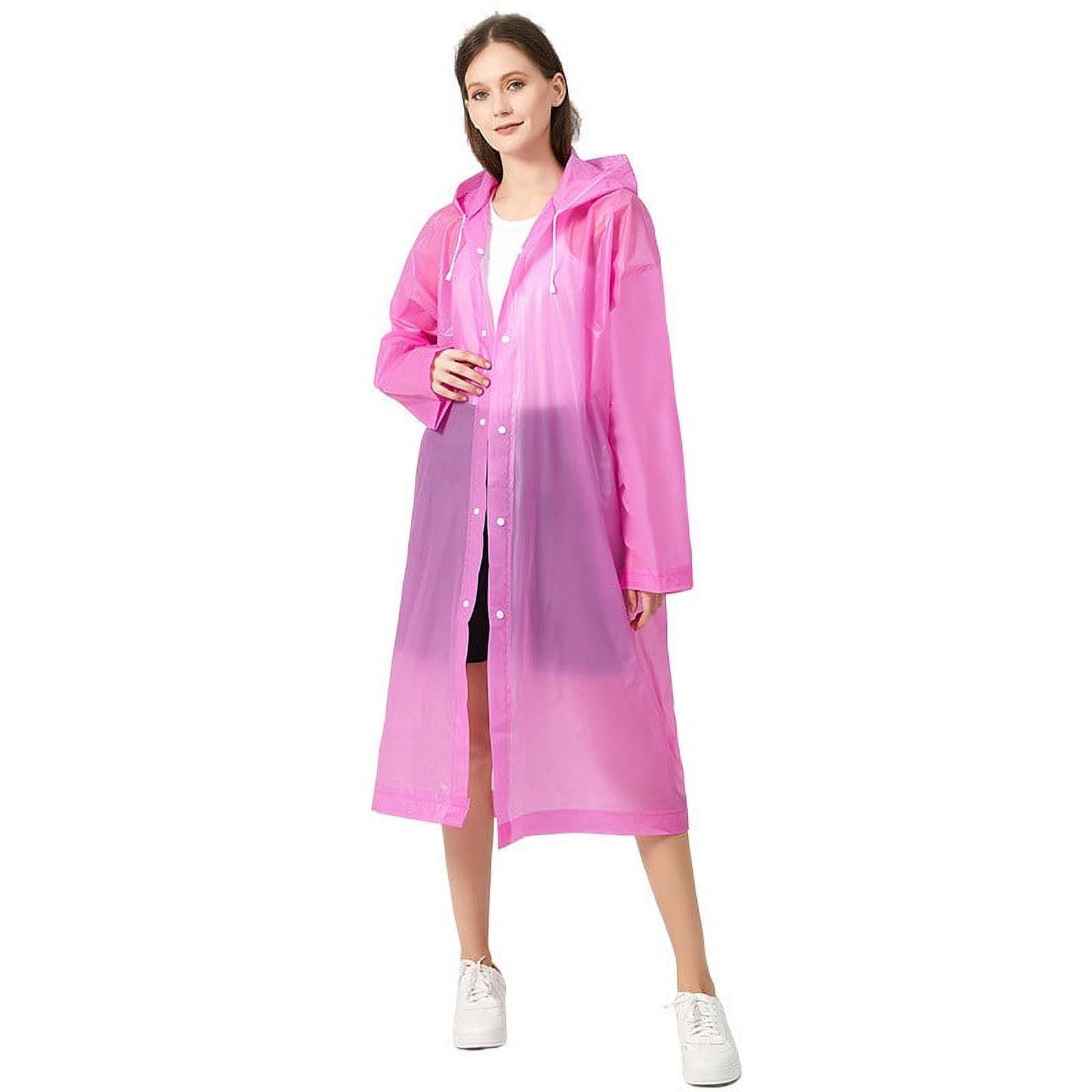 Reusable Thicken EVA Rain Ponchos for Adults (1 Pack)- Extra Long Rain ...