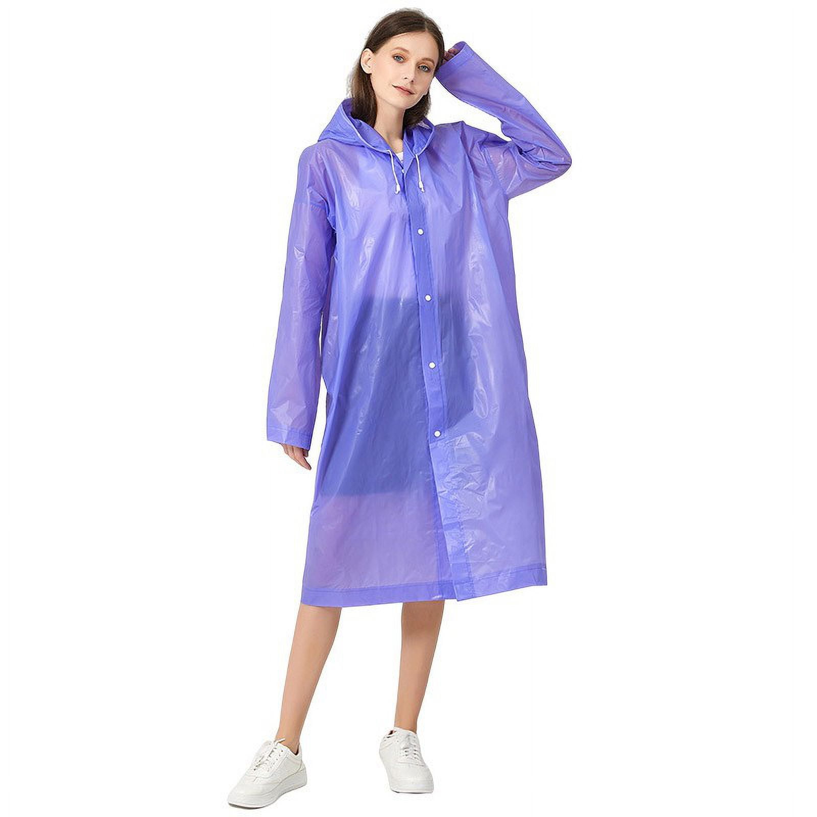 Reusable Thicken EVA Rain Ponchos for Adults (1 Pack)- Extra Long Rain ...
