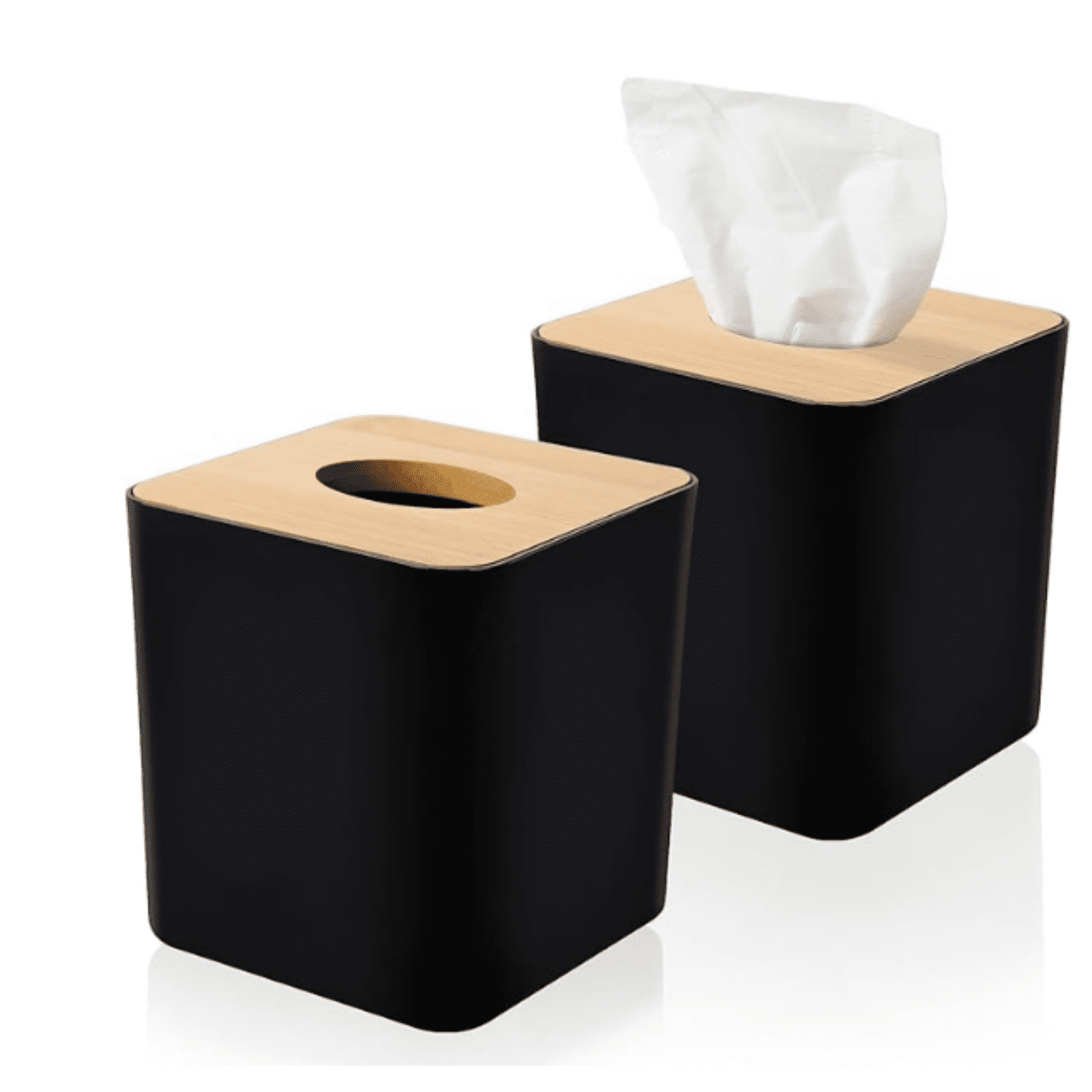 Reusable Tissue Box Cover Metal Holder Container Case with Natural ...