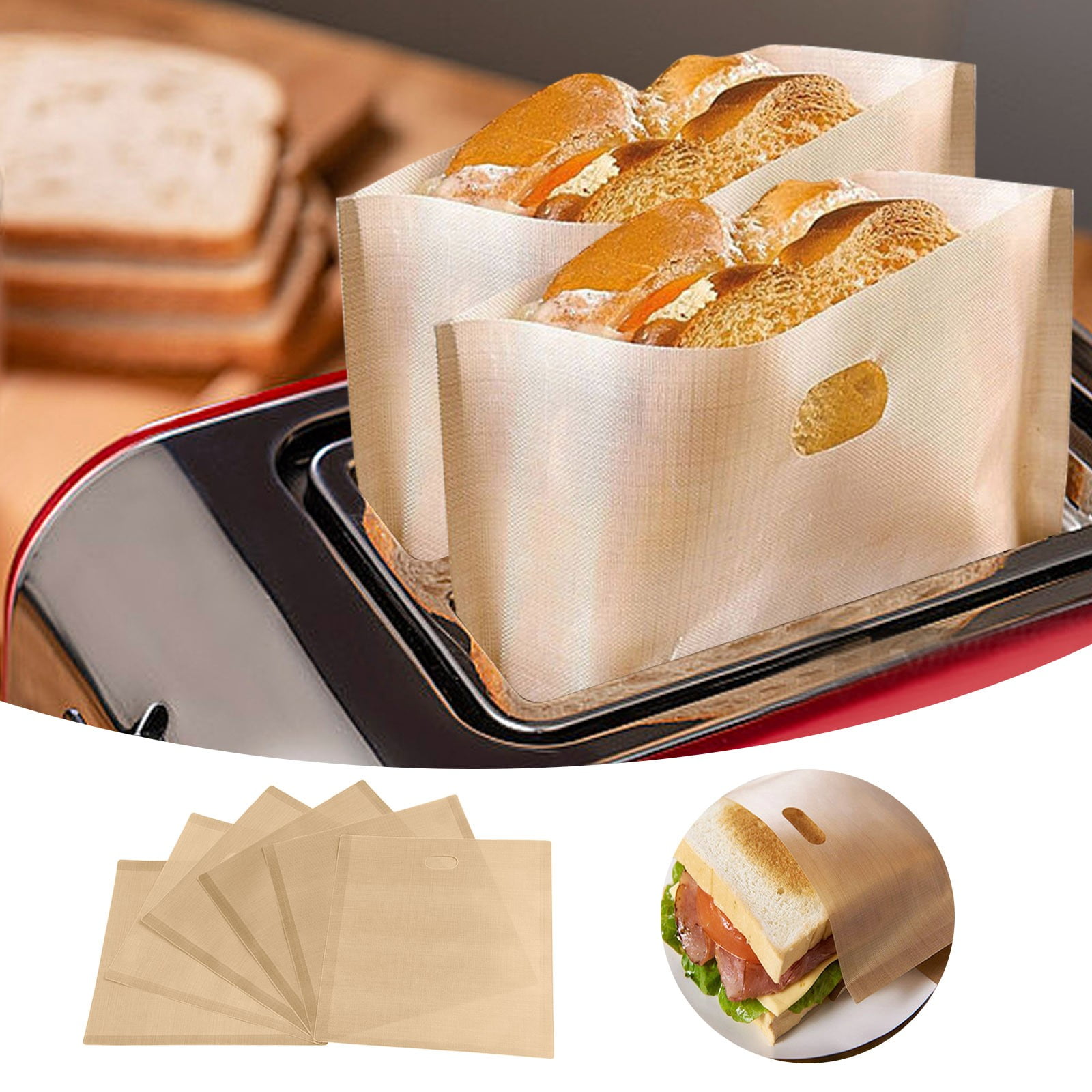 Reusable Toaster Bags 12 Pack Non Stick Toaster Bags For Grilled Cheese ...