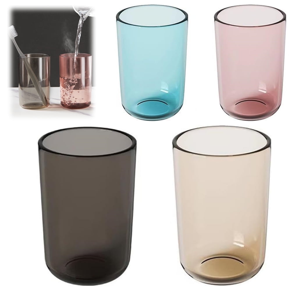 Reusable Toothbrush Cups,Plastic Transparent Toiletry Cups,QZS Couple ...