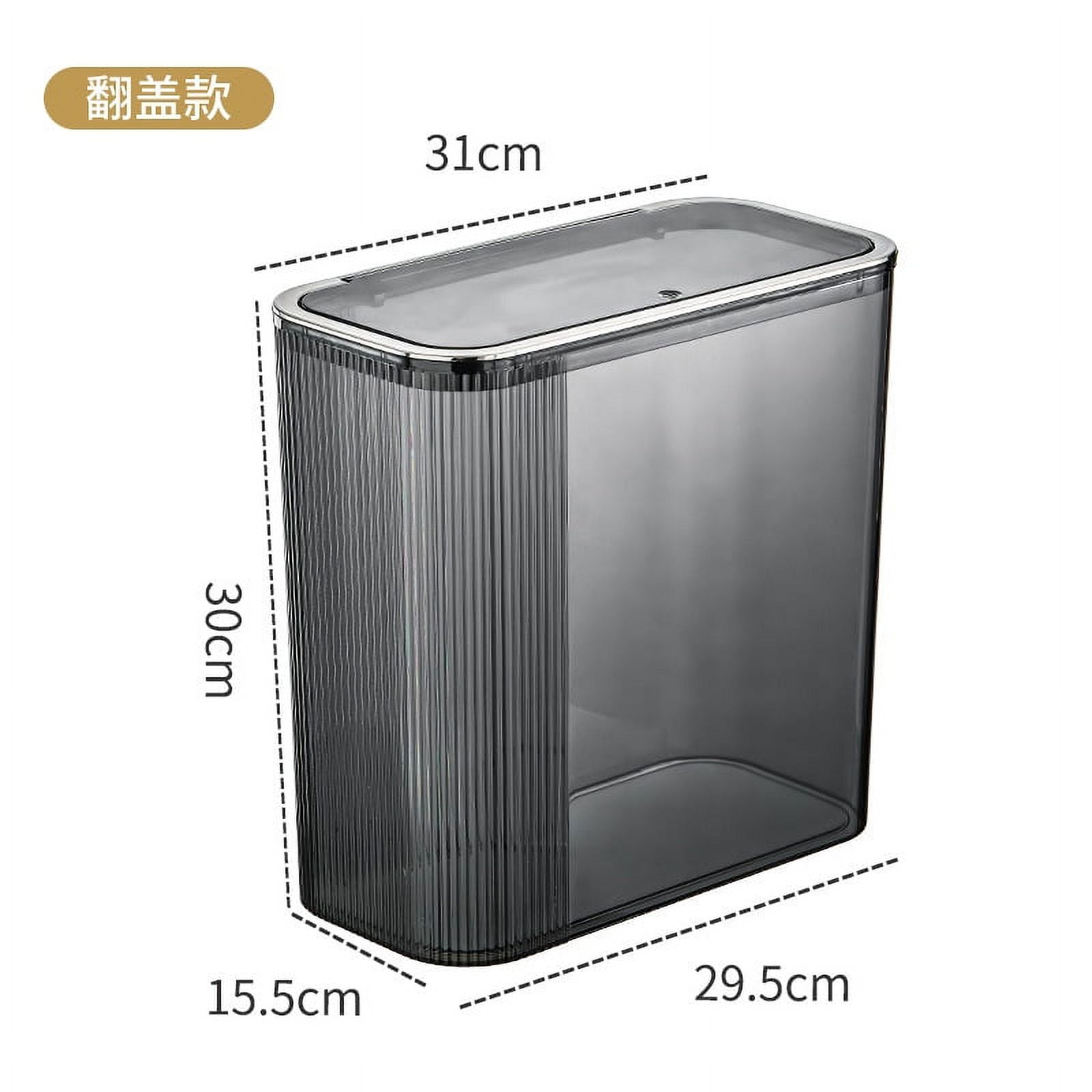 Reusable Trash Can Garbage Container Bin with Lid for Kitchen Living ...