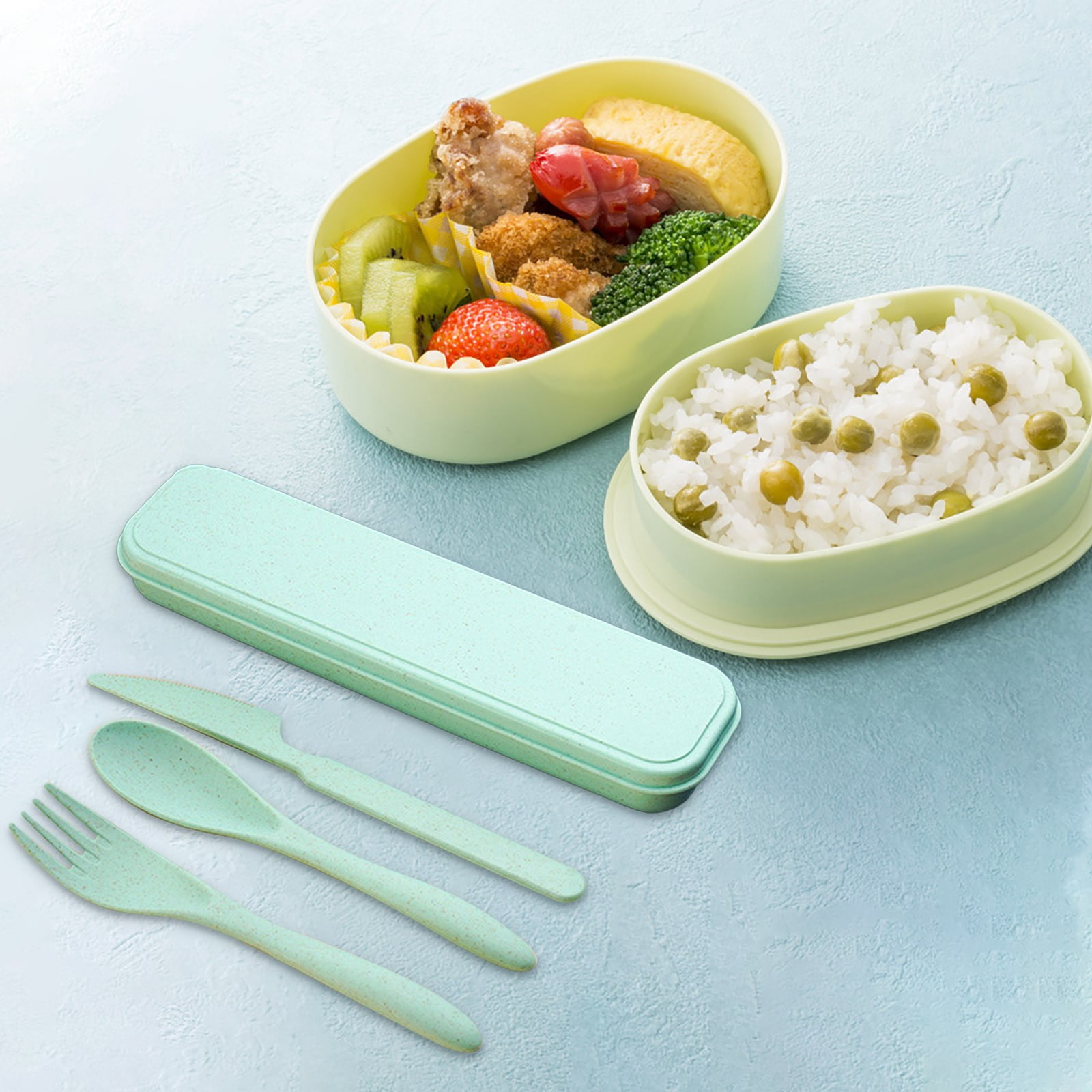 Reusable Travel Utensils with Case By Aminojy Wheat Straw Portable ...