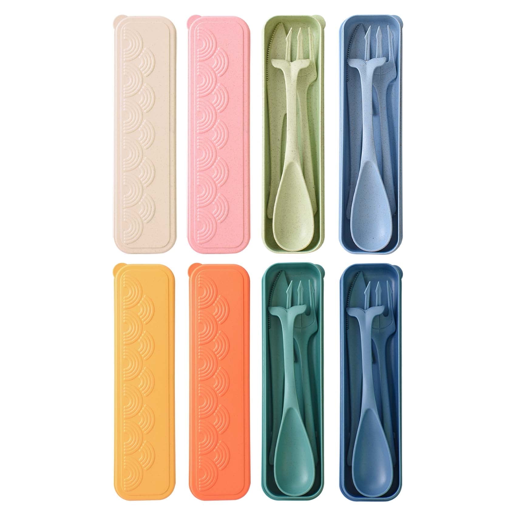 Reusable Travel Utensils Set with Case, 8 Sets Utensils Set for Travel ...