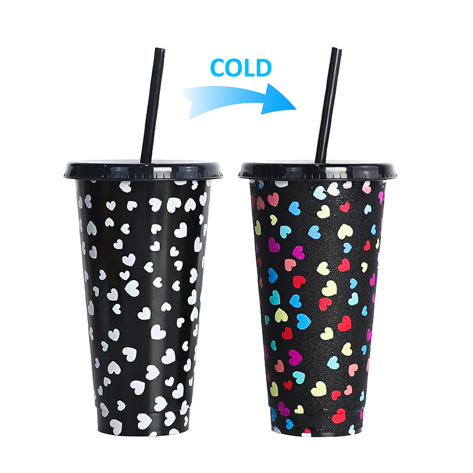 Reusable UV-Protected|Creative Water Cup Heart Shape Cup PP Plastic Cup ...
