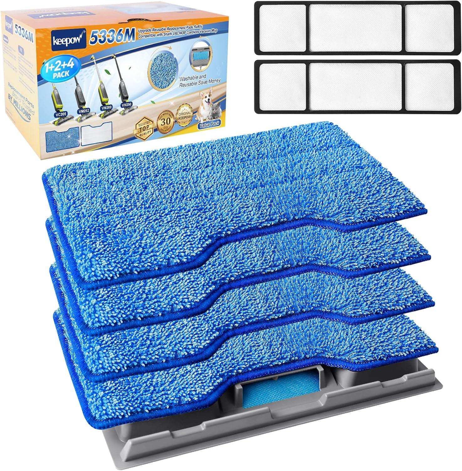 Reusable Vac Mop Pads Refills Compatible with Shark Vac Mop VM252 VM200 ...
