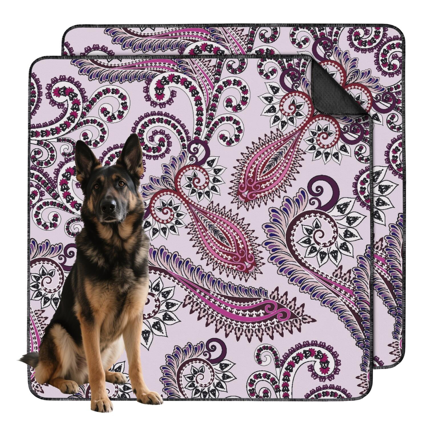 Reusable Washable Dog Pee Pads, 48"x48" Paisley Pattern, Leak-Proof ...