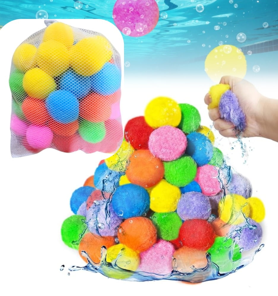 Reusable Water Balloons - 50PCS Water Soaker Balls for Outdoor Play ...