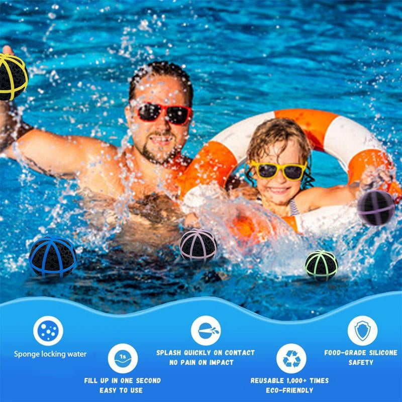 Reusable Water Balloons For Kids 6PCS Silicone Shell Water Balloons For ...