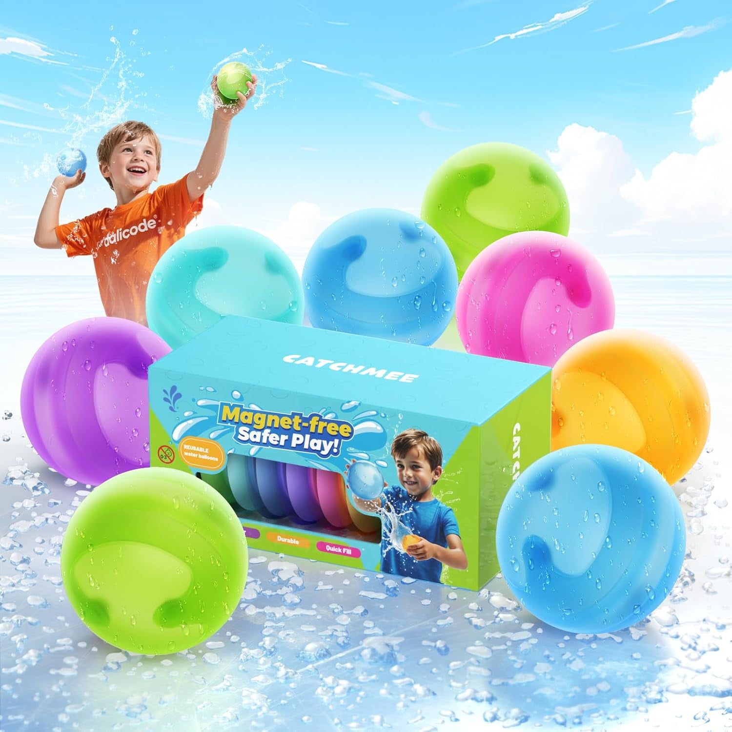 Reusable Water Balloons for Kids - No Magnets, Leak-Resistant Silicone ...
