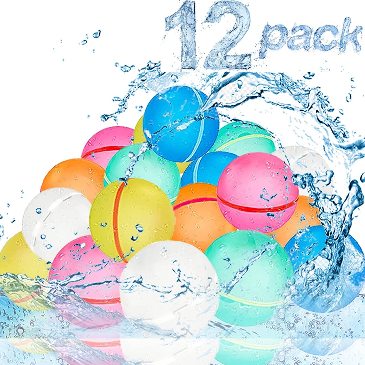 Water Splash Balls Reusable Absorbent Soft Fabric Balls for Water Fight ...