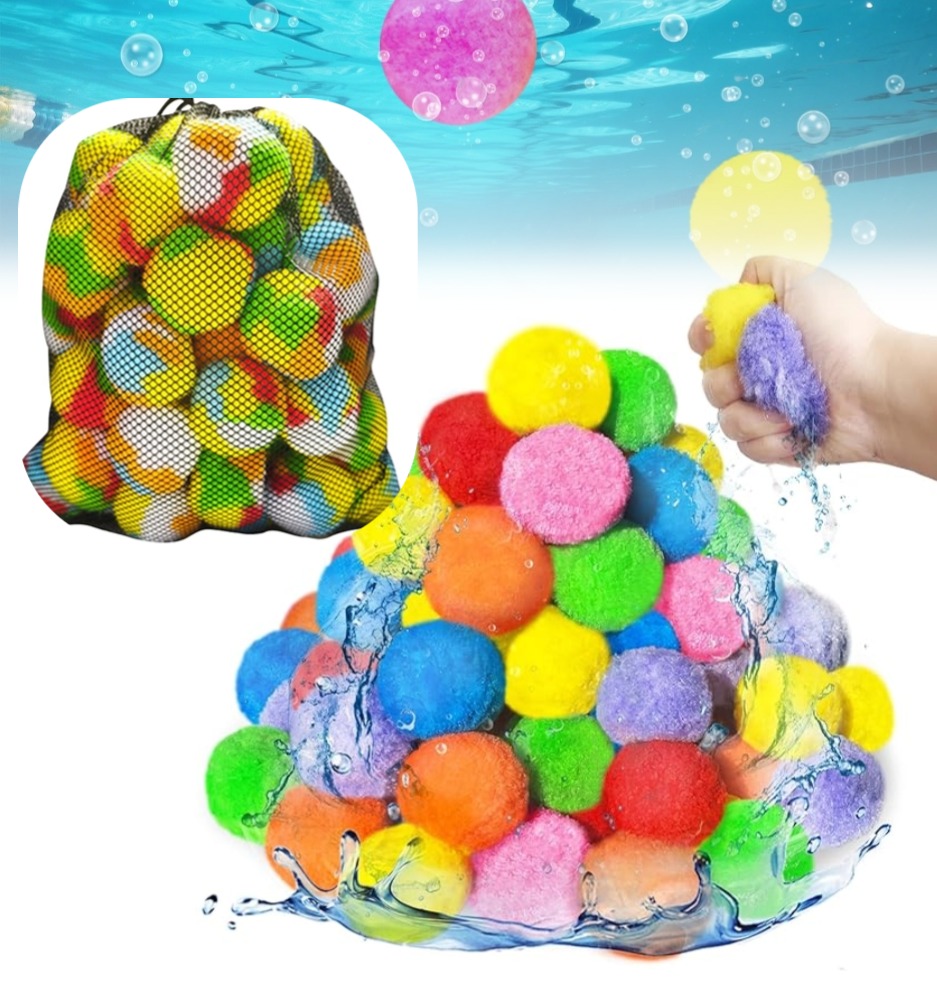 Reusable Water Balls for Kids & Adults - 50PCS Colorful Splash Toys ...