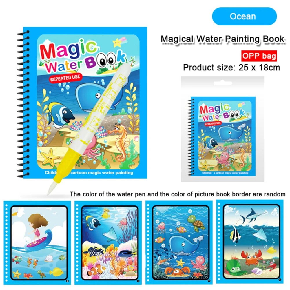 Reusable Water Coloring Books For Toddlers Magical Water Drawing ...
