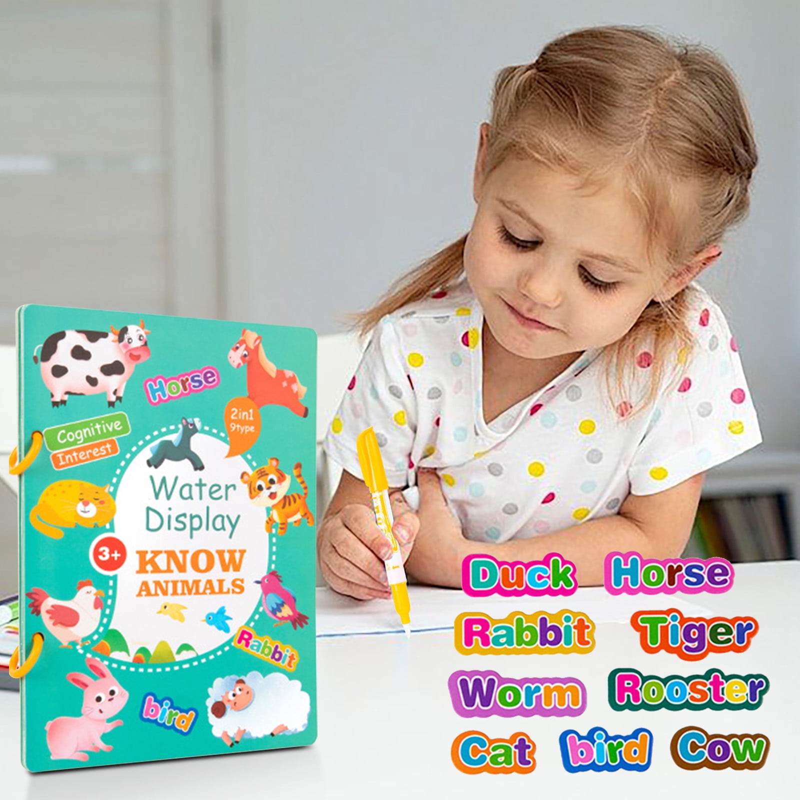 Reusable Water Coloring Books for Toddlers, Water Doodle Book Toys ...