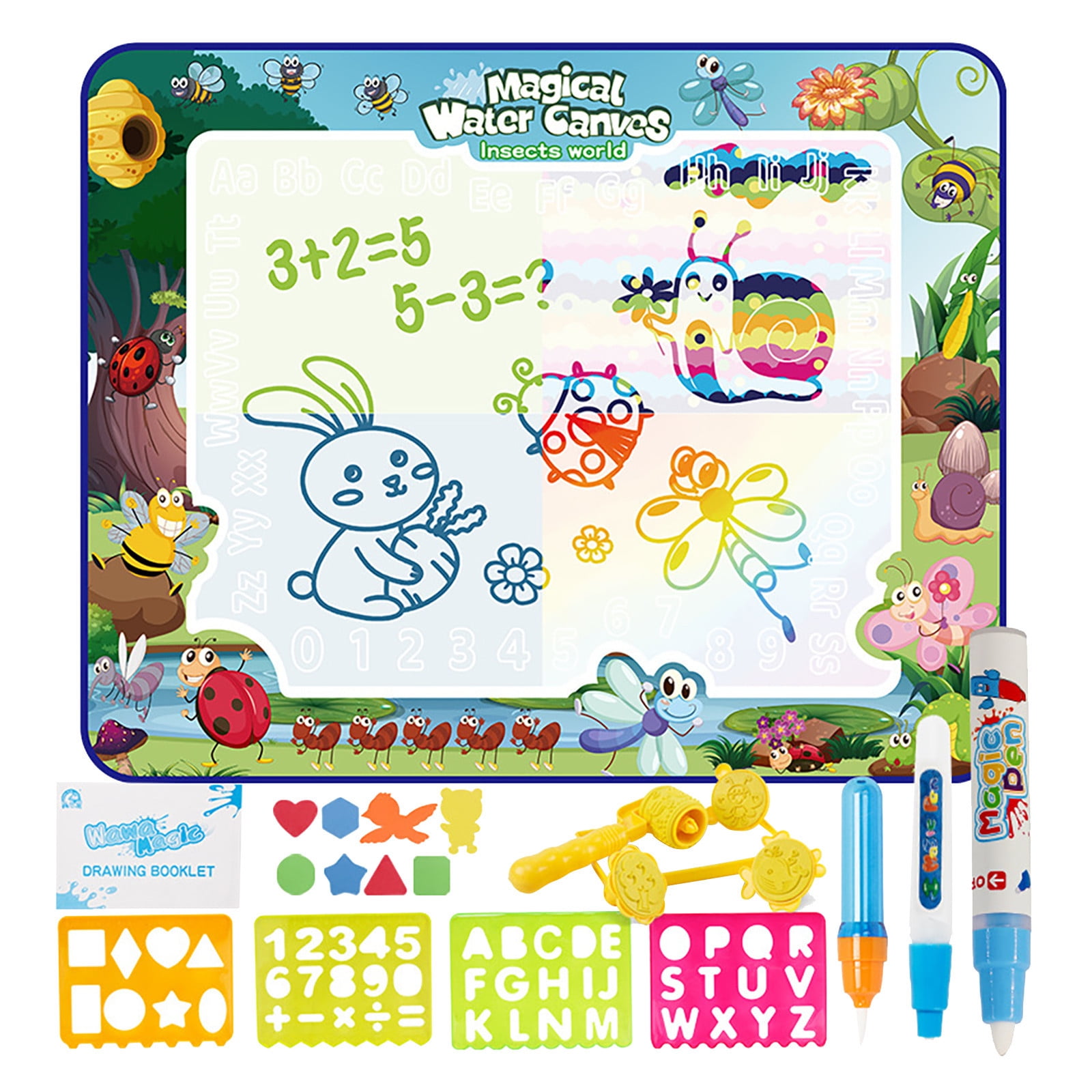 Reusable Water Drawing Mat for Kids - Portable Doodle Mat with Drawing ...