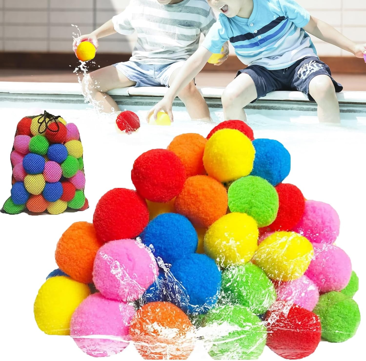 Reusable Water Sponge Balls, 2025 New Reusable Summer Water Sponge ...