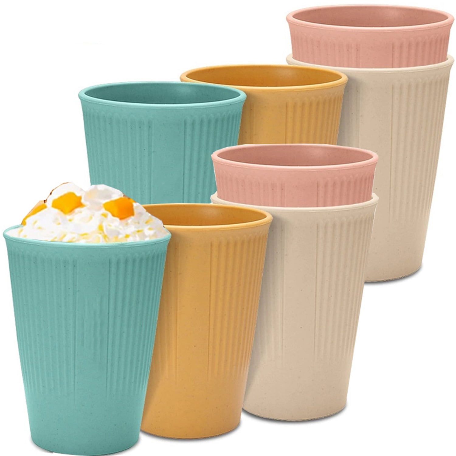 Reusable Wheat Straw Cups,Bexikou Unbreakable Drinking Cup Dishwasher ...