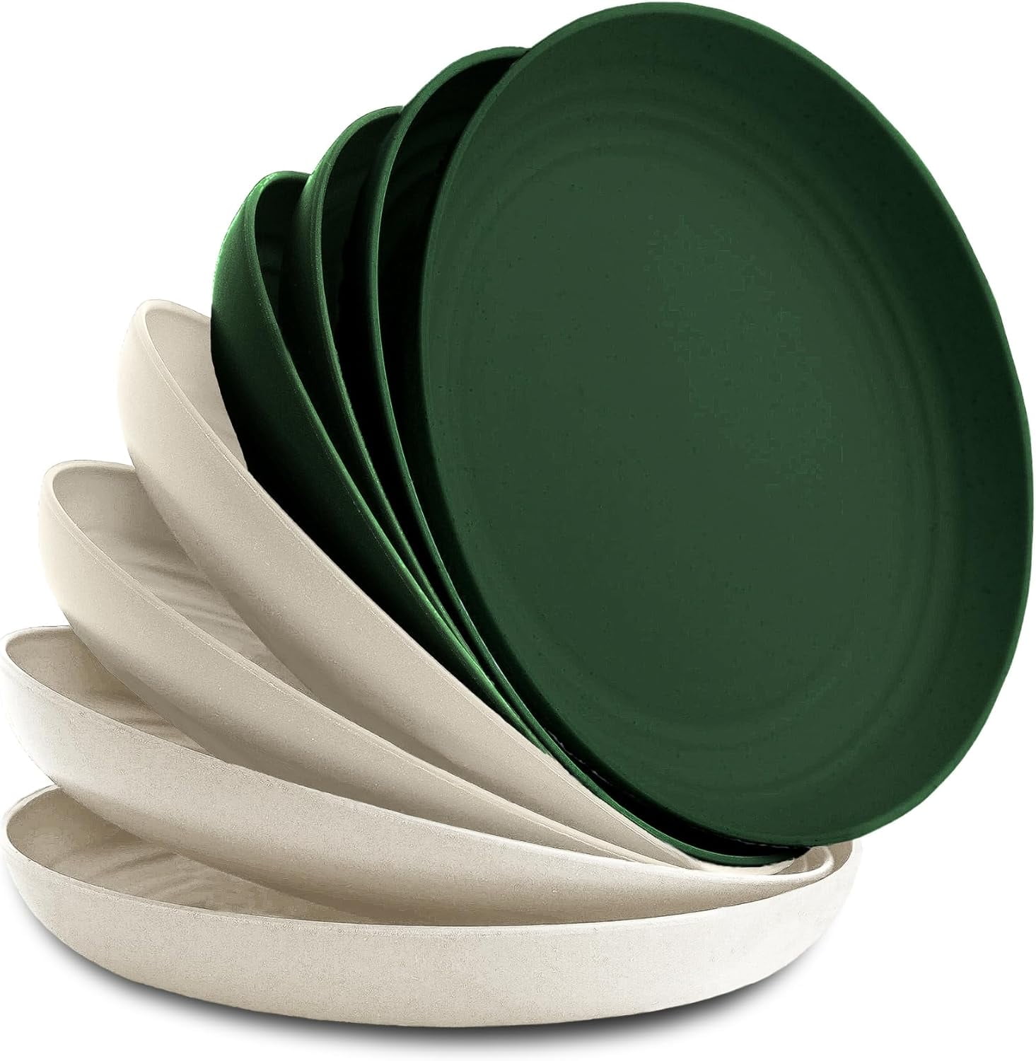 PHYSUN-Reusable Wheat Straw Plates 8 Pcs - Non Toxic Plate ...
