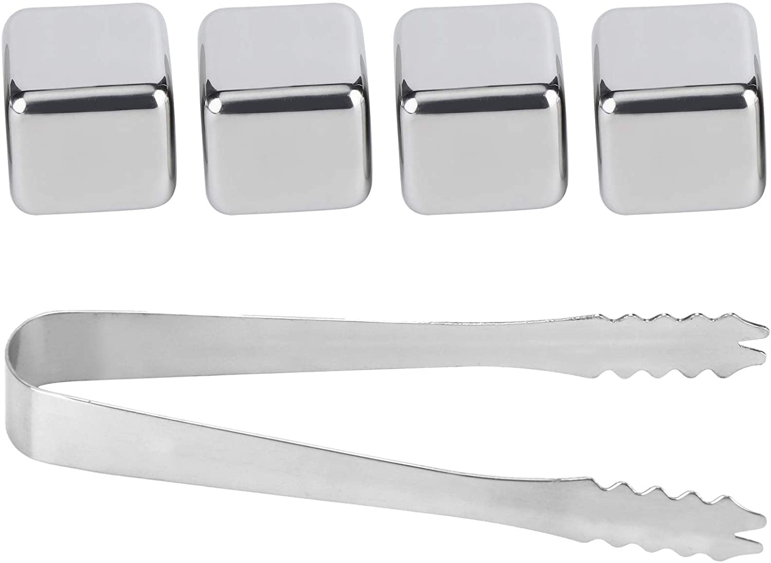 Reusable Whiskey Stones, Stainless Steel Ice Cube Cooling Whisky Rocks ...